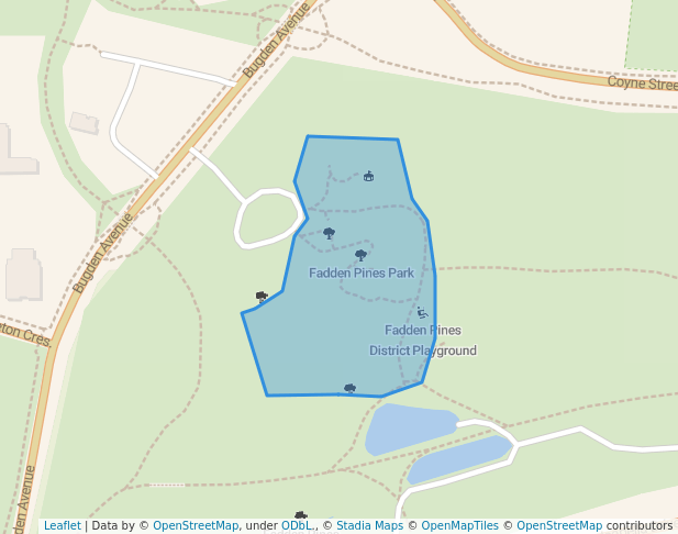 Fadden Pines Park in Fadden | Map and Routes