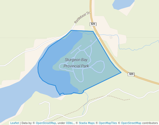 Sturgeon Bay Provincial Park in Pointe au Baril | Map and Routes