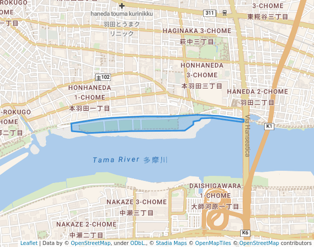 Rokusobashi Park in Ota City | Map and Routes