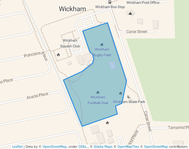 Wickham Sportsgrounds in Wickham | Map and Routes