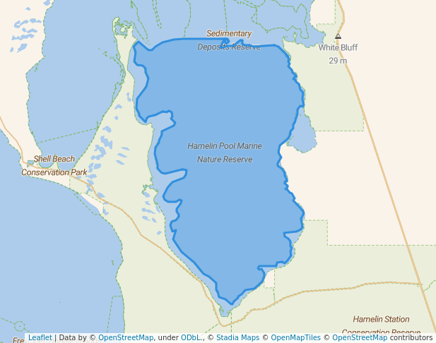 Hamelin Pool Marine Nature Reserve in Carbla | Map and Routes