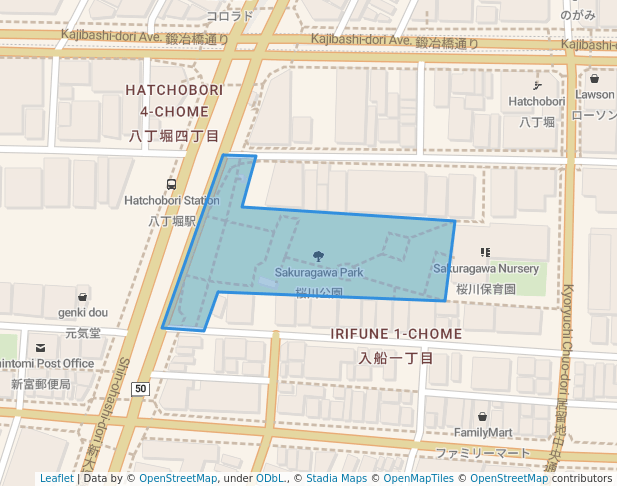 Sakuragawa Park in Chuo City | Map and Routes