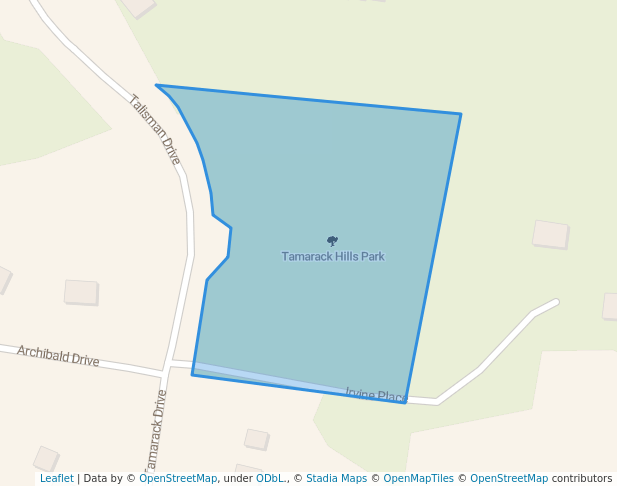 Tamarack Hills Park in Fall River | Map and Routes