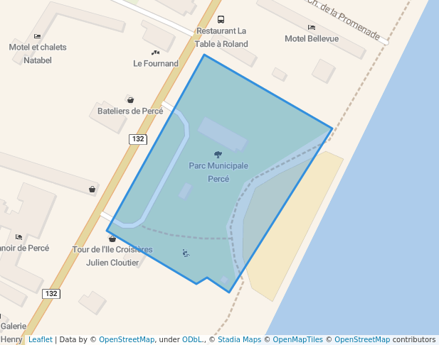 Parc Municipale Percé in Percé | Map and Routes