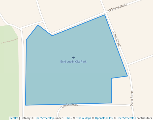 Enid Justin City Park in Nocona | Map and Routes