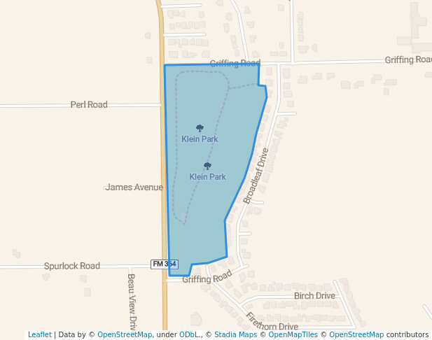 Klein Park in Beaumont | Map and Routes