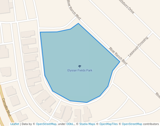 Elysian Fields Park in Lafayette | Map and Routes