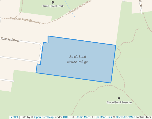 June's Land Nature Refuge in Slade Point | Map and Routes
