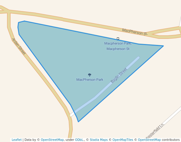 MacPherson Park in Bronte | Map and Routes