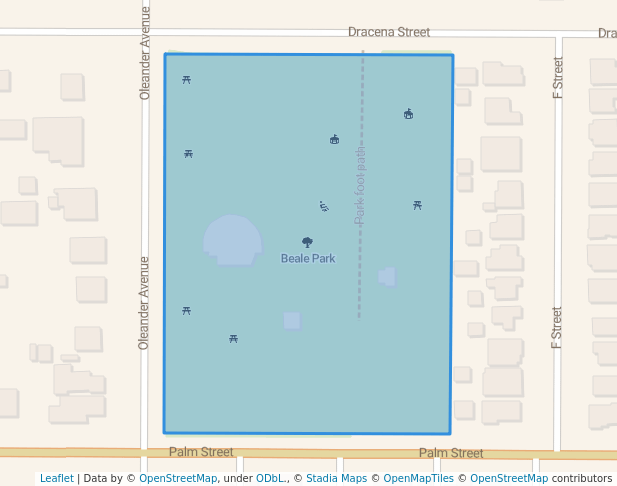 Beale Park in Bakersfield | Map and Routes