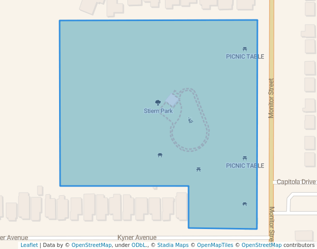 Stiern Park in Bakersfield | Map and Routes