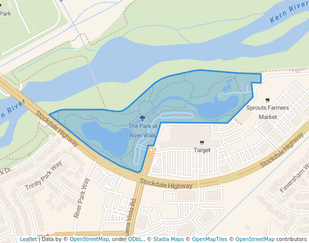 The Park at River Walk in Bakersfield | Map and Routes