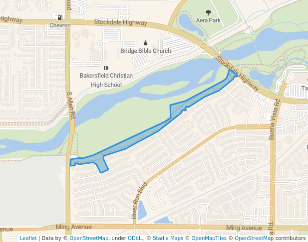 River Oaks Park in Bakersfield | Map and Routes