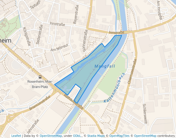 Mangfallpark Süd in Rosenheim | Map and Routes