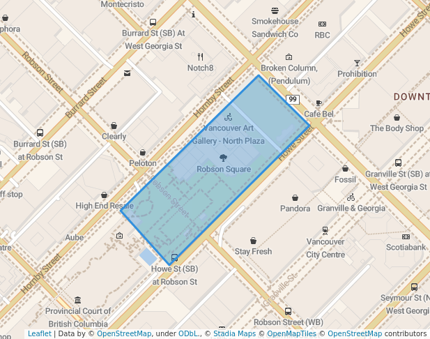 Robson Square in Vancouver | Map and Routes