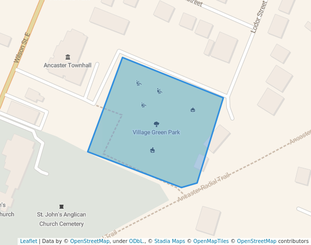 Village Green Park in Hamilton | Map and Routes