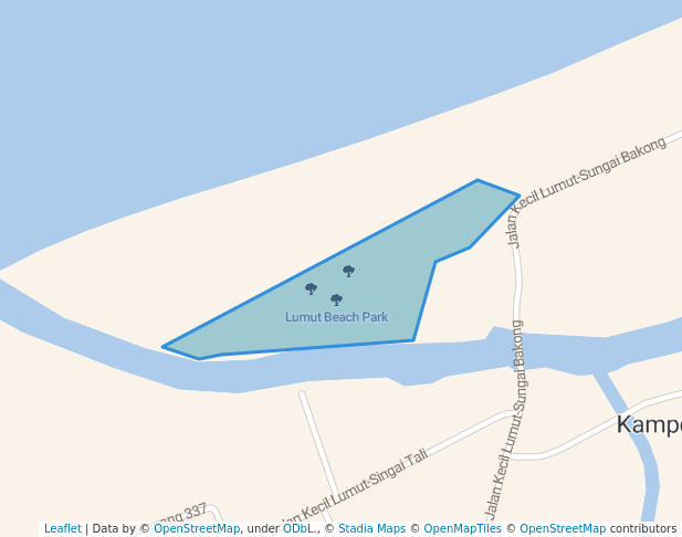 Lumut Beach Park in Liang | Map and Routes