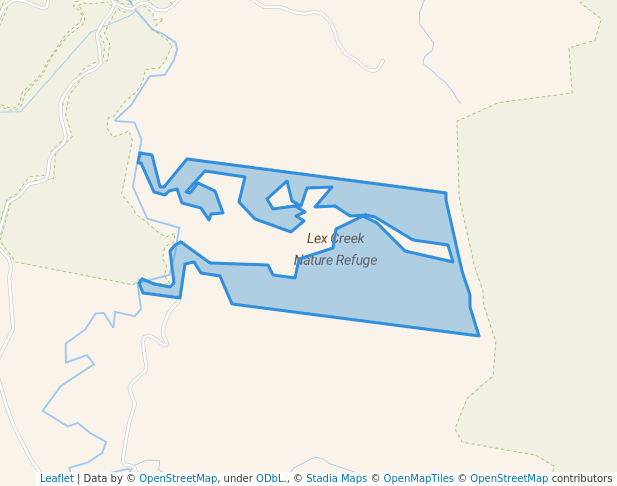 Lex Creek Nature Refuge in Crediton | Map and Routes