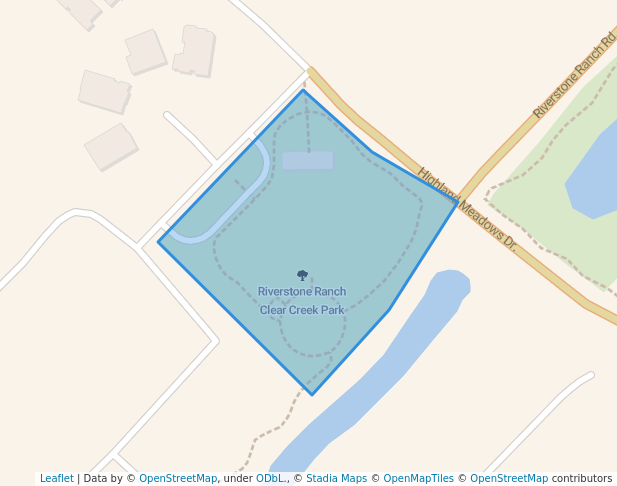 Riverstone Ranch Clear Creek Park in Houston | Map and Routes