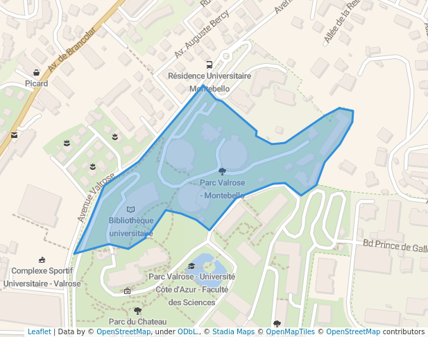 Parc Valrose - Montebello in Nice | Map and Routes