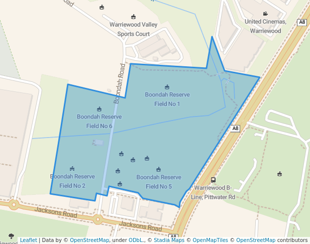 Boondah Reserve in Warriewood | Map and Routes