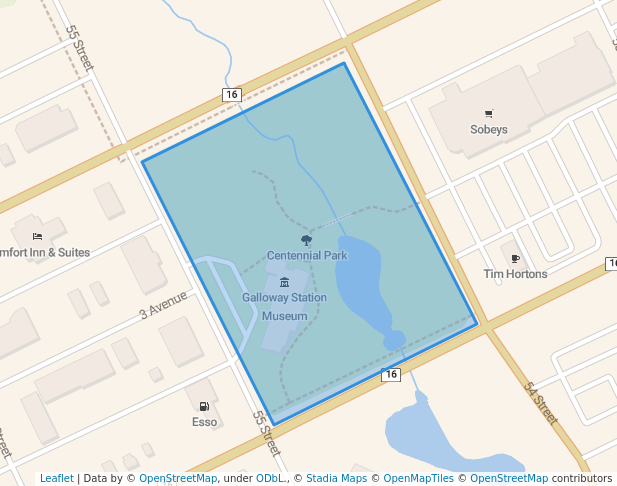 Centennial Park in Edson | Map and Routes