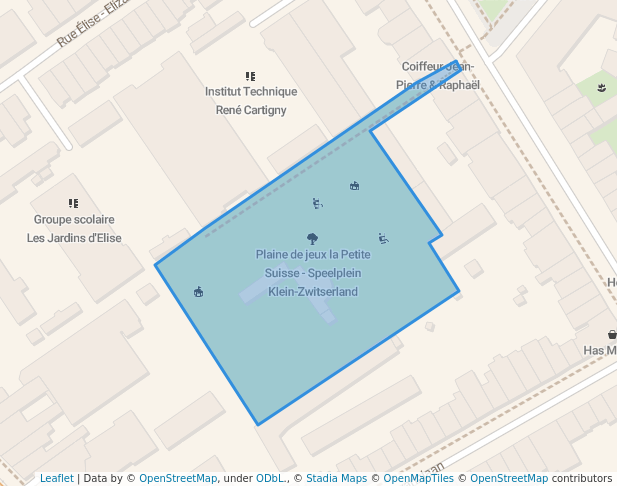Plaine de Jeux la Petite Suisse in Elsene | Map and Routes