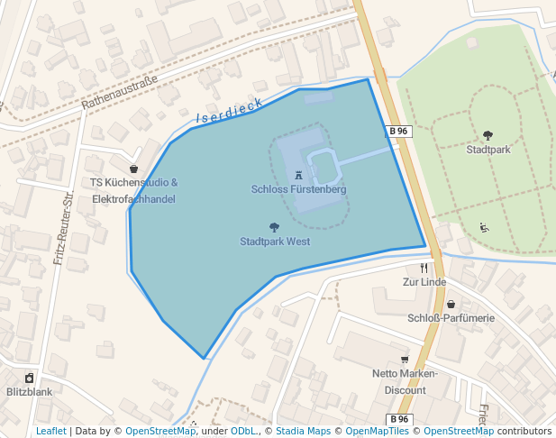 Stadtpark West in Fürstenberg/Havel | Map and Routes
