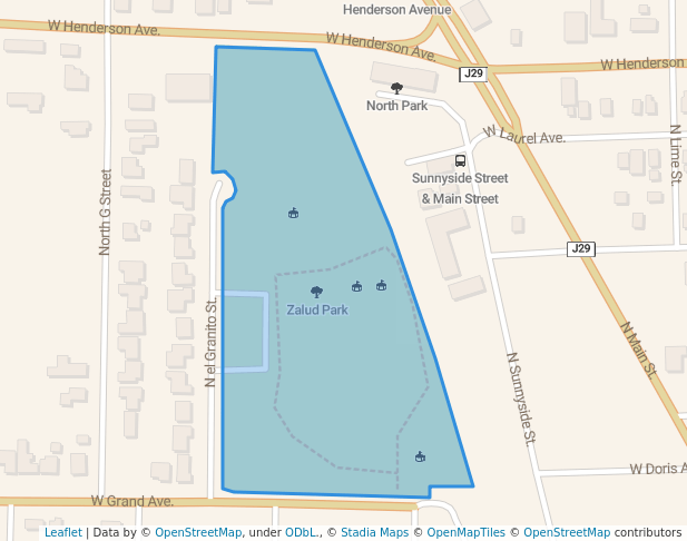 Zalud Park in Porterville | Map and Routes