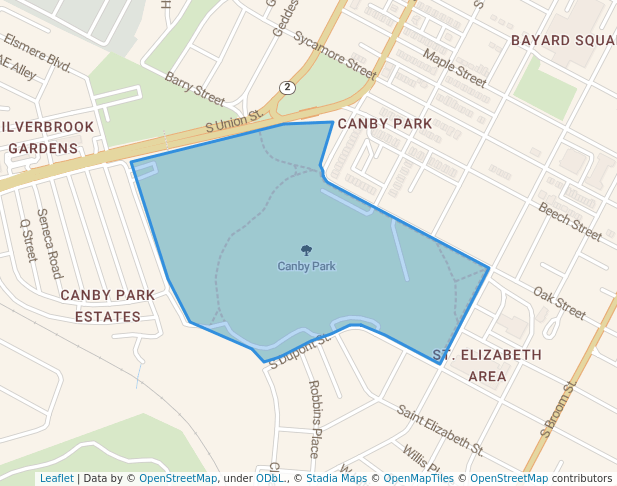 Canby Park in Wilmington | Map and Routes