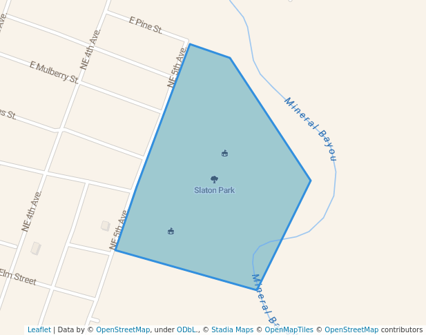 Slaton Park in Durant | Map and Routes