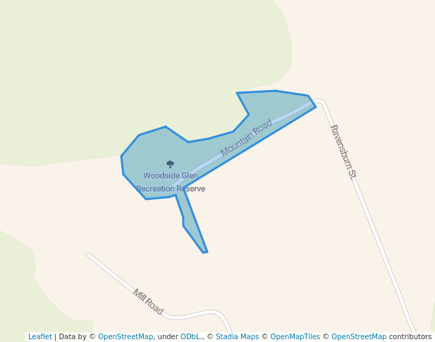 Woodside Glen Recreation Reserve in Woodside | Map and Routes