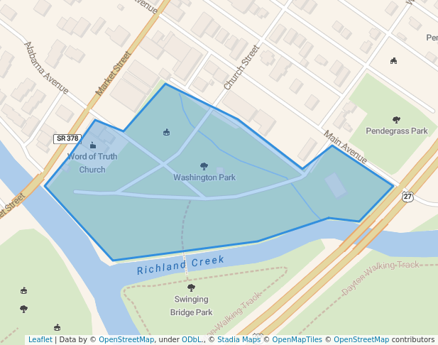 Washington Park in Dayton | Map and Routes