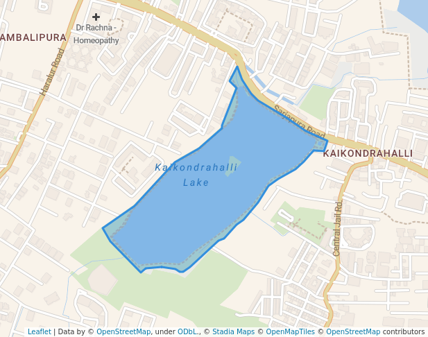 Kaikondrahalli lake in Haralur | Map and Routes