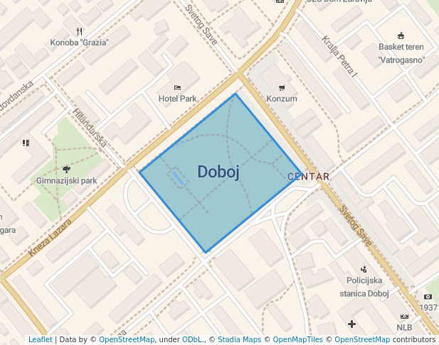 Park Narodnih heroja in Doboj | Map and Routes