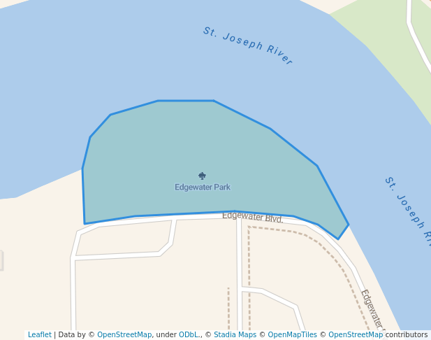 Edgewater Park in Elkhart | Map and Routes