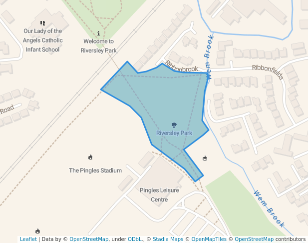 Riversley Park in Nuneaton | Map and Routes