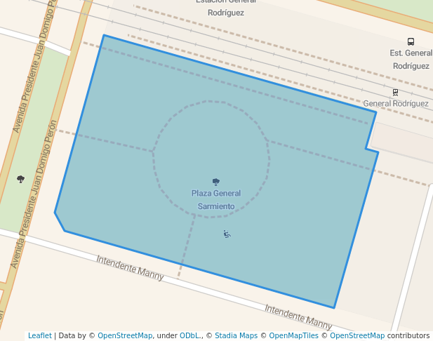 Plaza General Sarmiento in General Rodríguez | Map and Routes