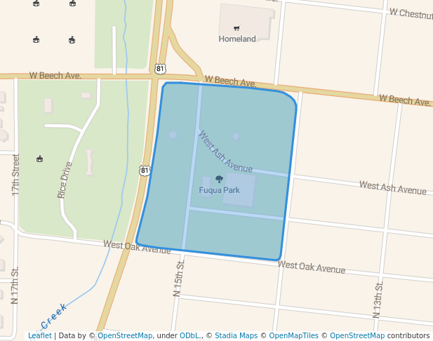 Fuqua Park in Duncan | Map and Routes