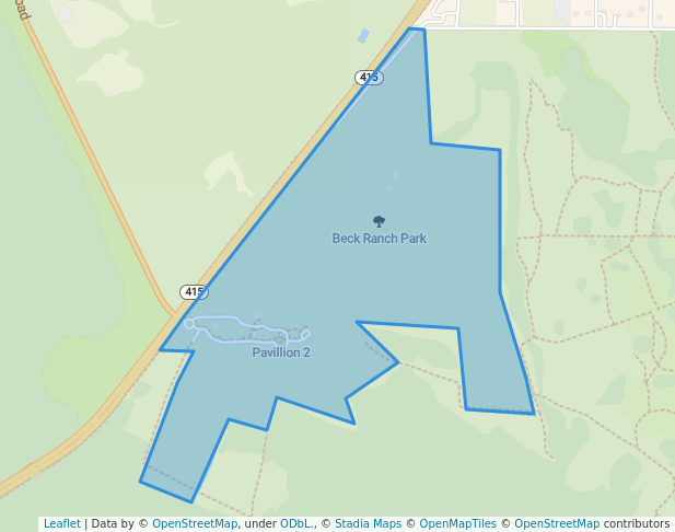Beck Ranch Park in Osteen | Map and Routes