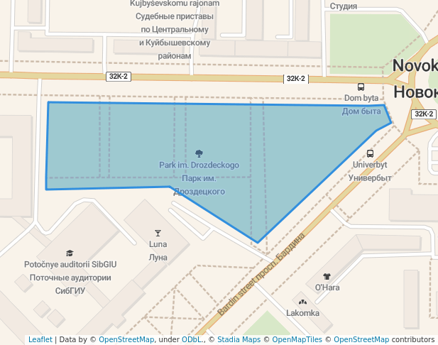 Парк им. Дроздецкого in Novokuznetsk | Map and Routes