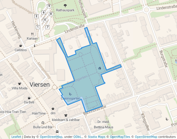 Casinogarten in Viersen | Map and Routes