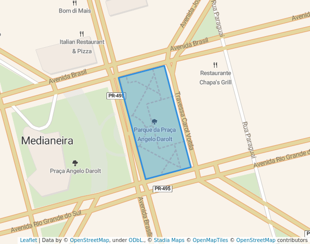 Parque da Praça Angelo Darolt in Medianeira | Map and Routes