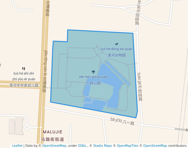 人民公园 in Luo He Shi | Map and Routes