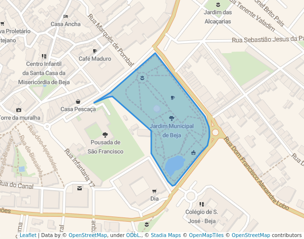 Jardim Municipal de Beja in Beja | Map and Routes