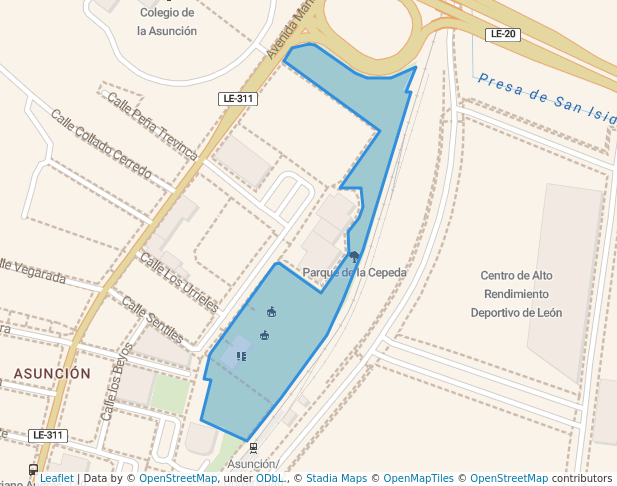 Parque de la Cepeda in León | Map and Routes