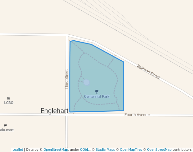 Centennial Park in Englehart | Map and Routes