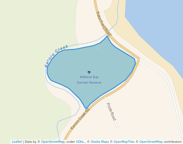 Willsher Bay Domain Reserve in Ahuriri Flat | Map and Routes