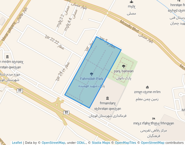 Fahmideh Park in Quchan | Map and Routes