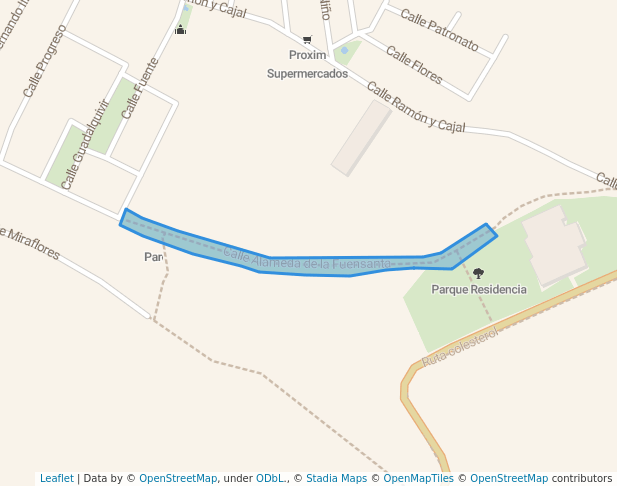 Parque alameda. in Villanueva del Arzobispo | Map and Routes